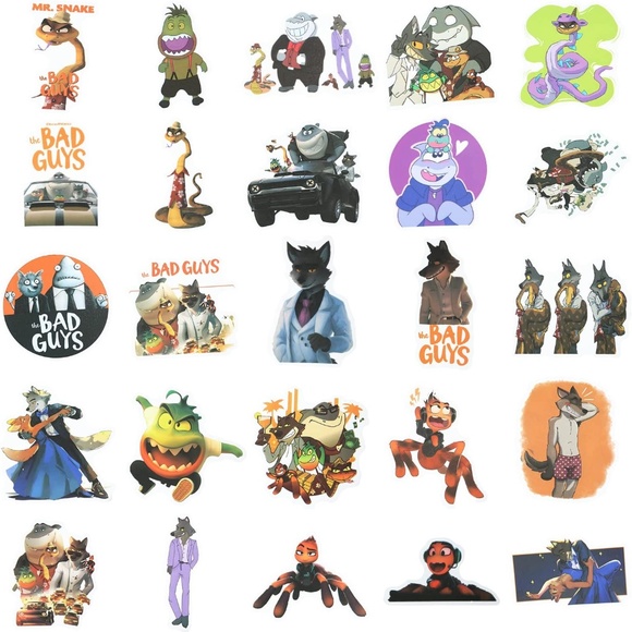 Party Supplies | The Bad Guys Stickers 5 Pcs Cartoon Movie Stickers ...